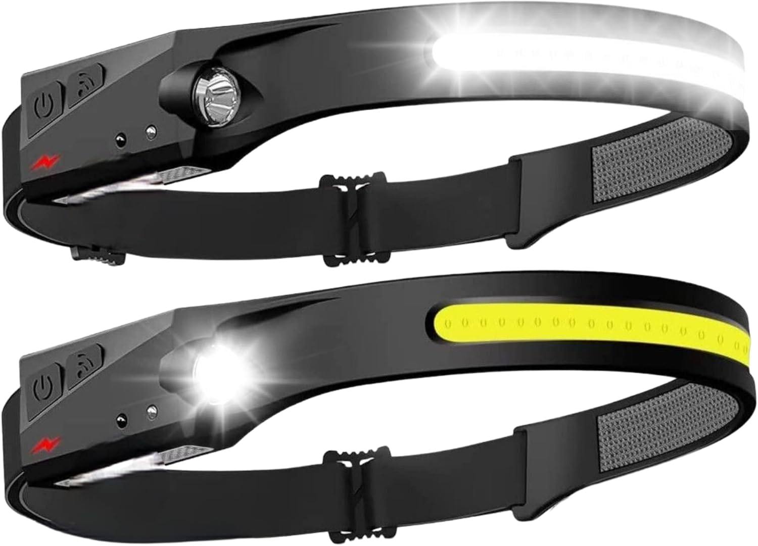 Lanterna De Cabeça Led Potente Com Sensor Iluminação Dupla Recarregável ...