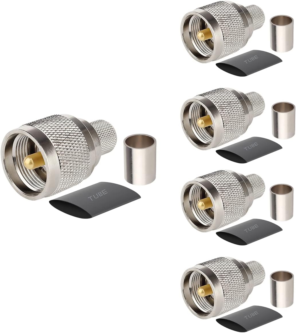 Amazon.com: MOOKEERF PL259 Male Crimp Coax Connector,SO239 UHF PL-259 Crimp Coax Connector for ...