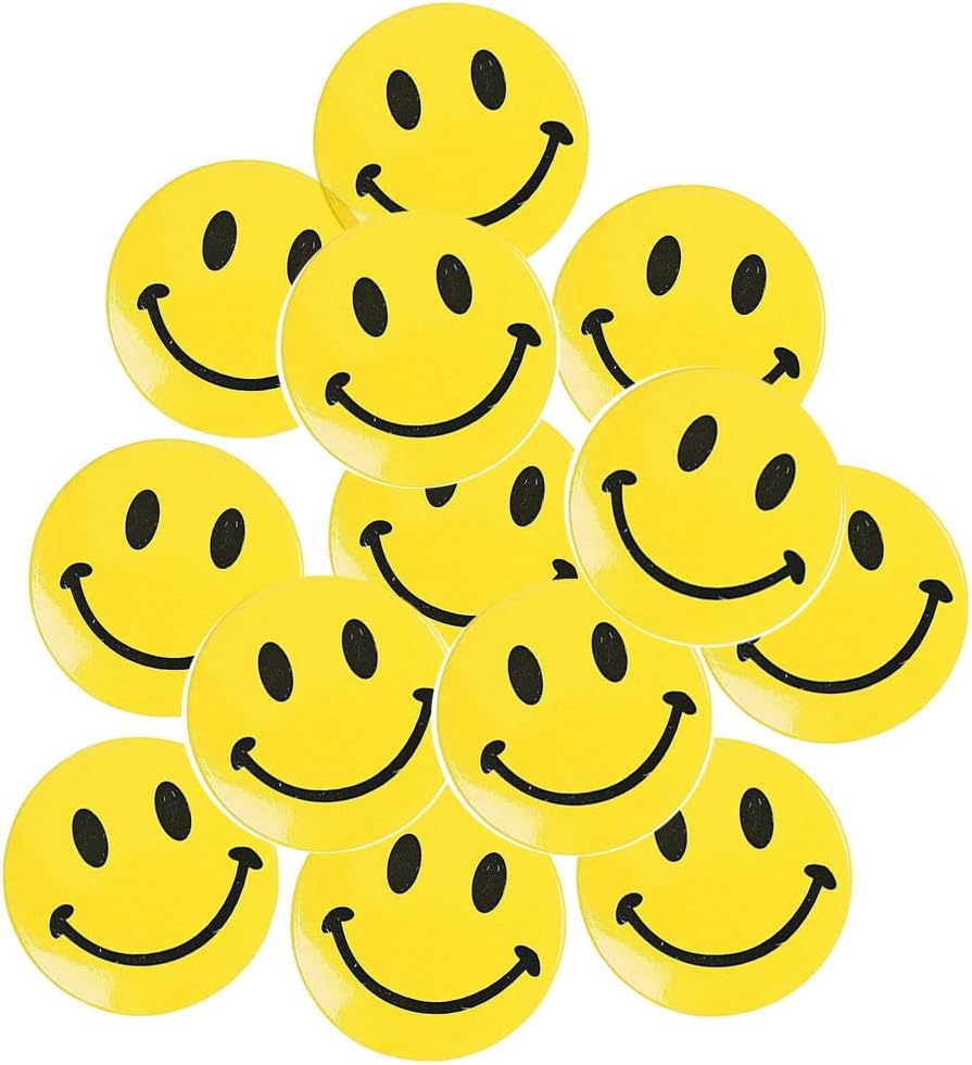Smiley Face Badges,50 PCS Smile Face Button Pins Mini Metal Happy Face ...