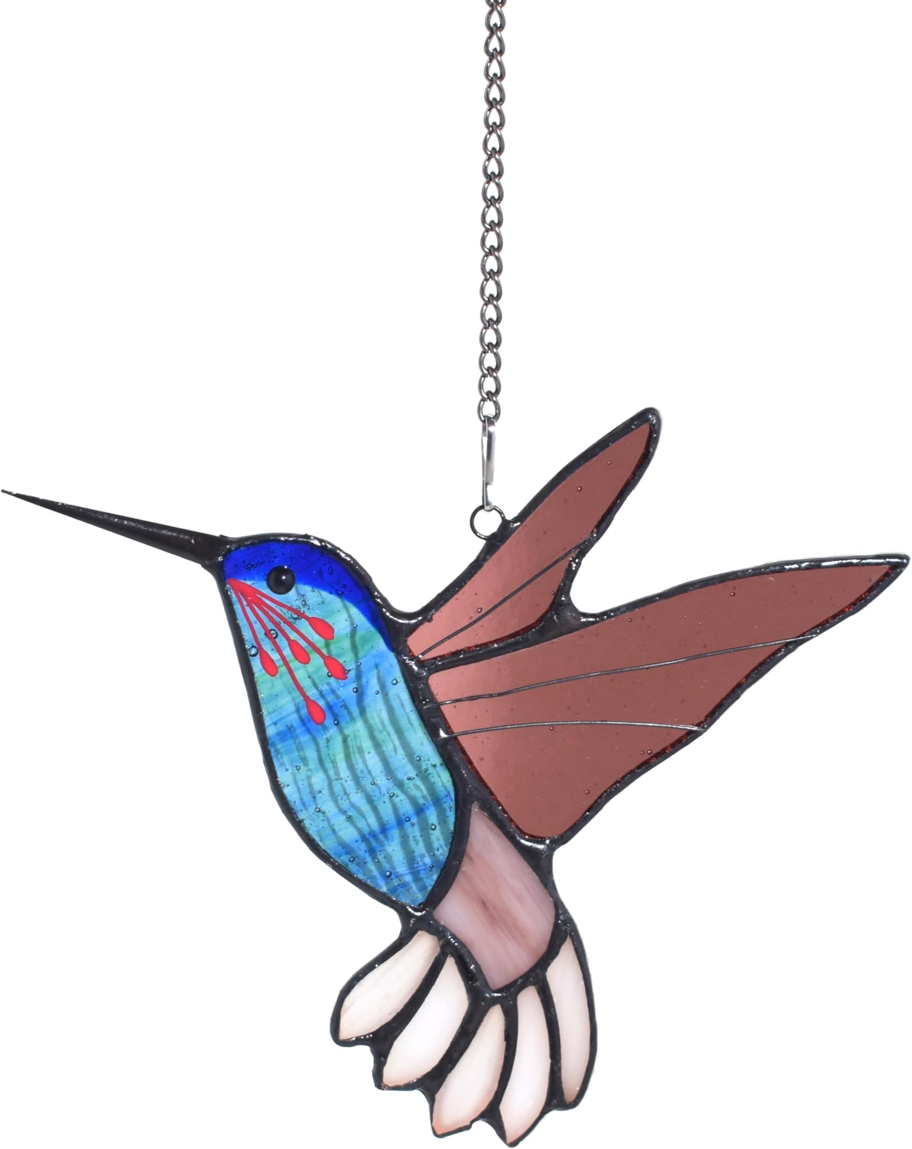 Amazon.com: Royxen 2 Pack Hummingbird Stained Glass Window Hangings ...