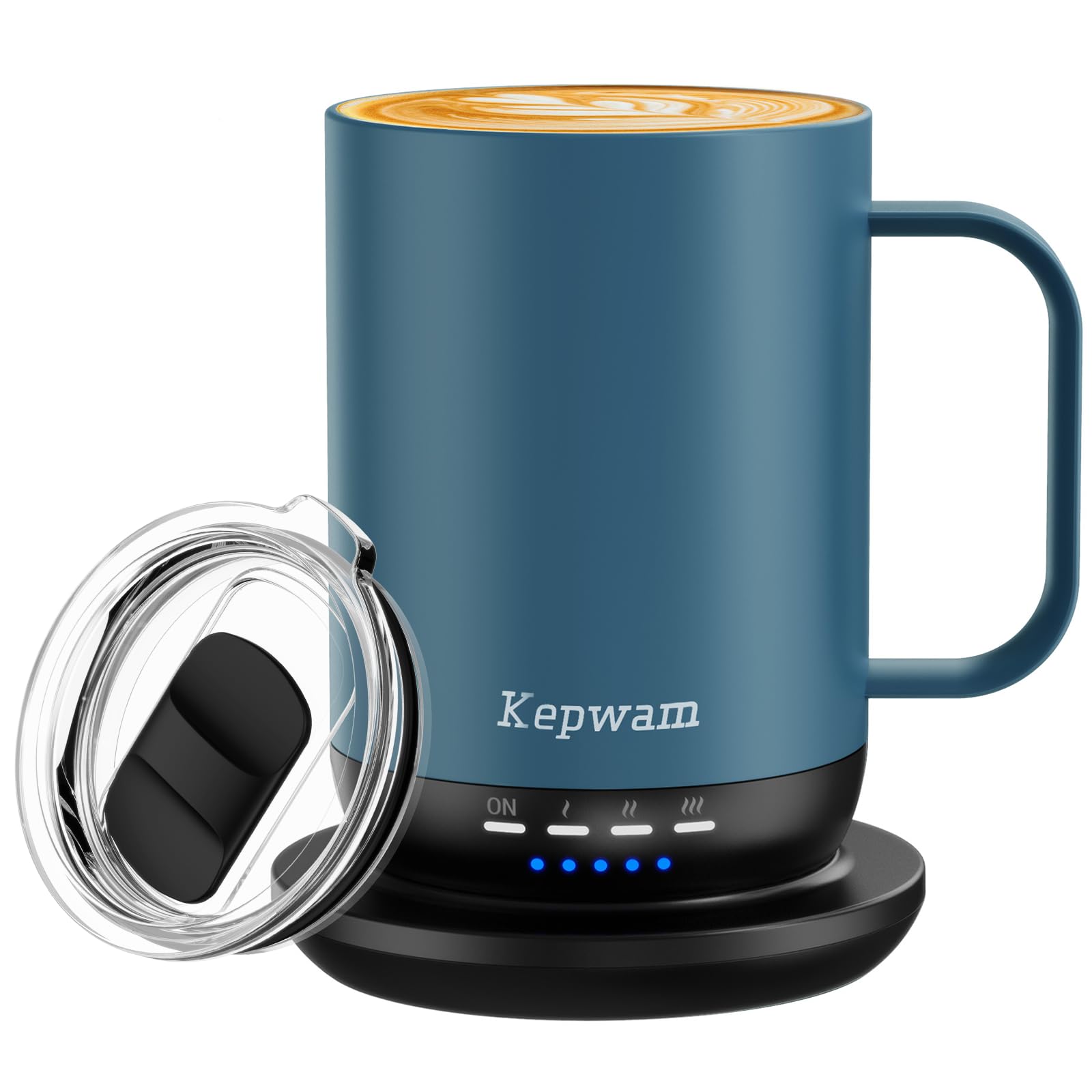 Amazon.com | Kepwam Self Heating Coffee Mug 16oz, Smart Temperature ...