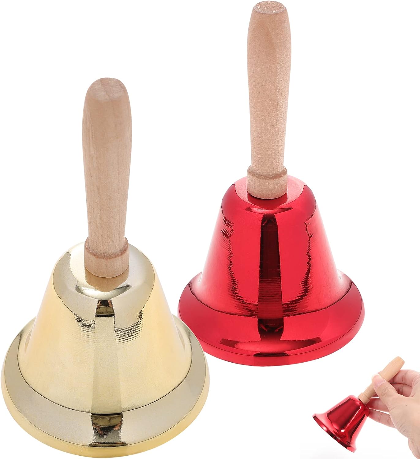 Amazon.com - 2 Pcs Hand Bell Christmas Loud Call Bells Metal Signal ...