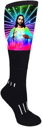 Amazon.com: MOXY Socks Dank Meme Socks Knee-High Psychedelic Jesus ...