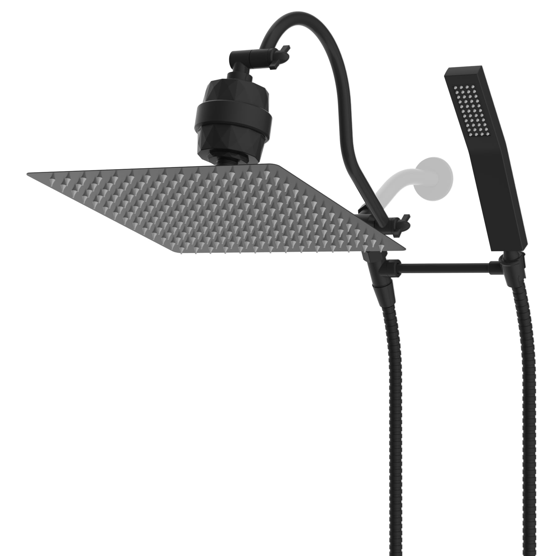 Hibbent All Metal Shower Head with Shower Filter, 12'' High Pressure ...