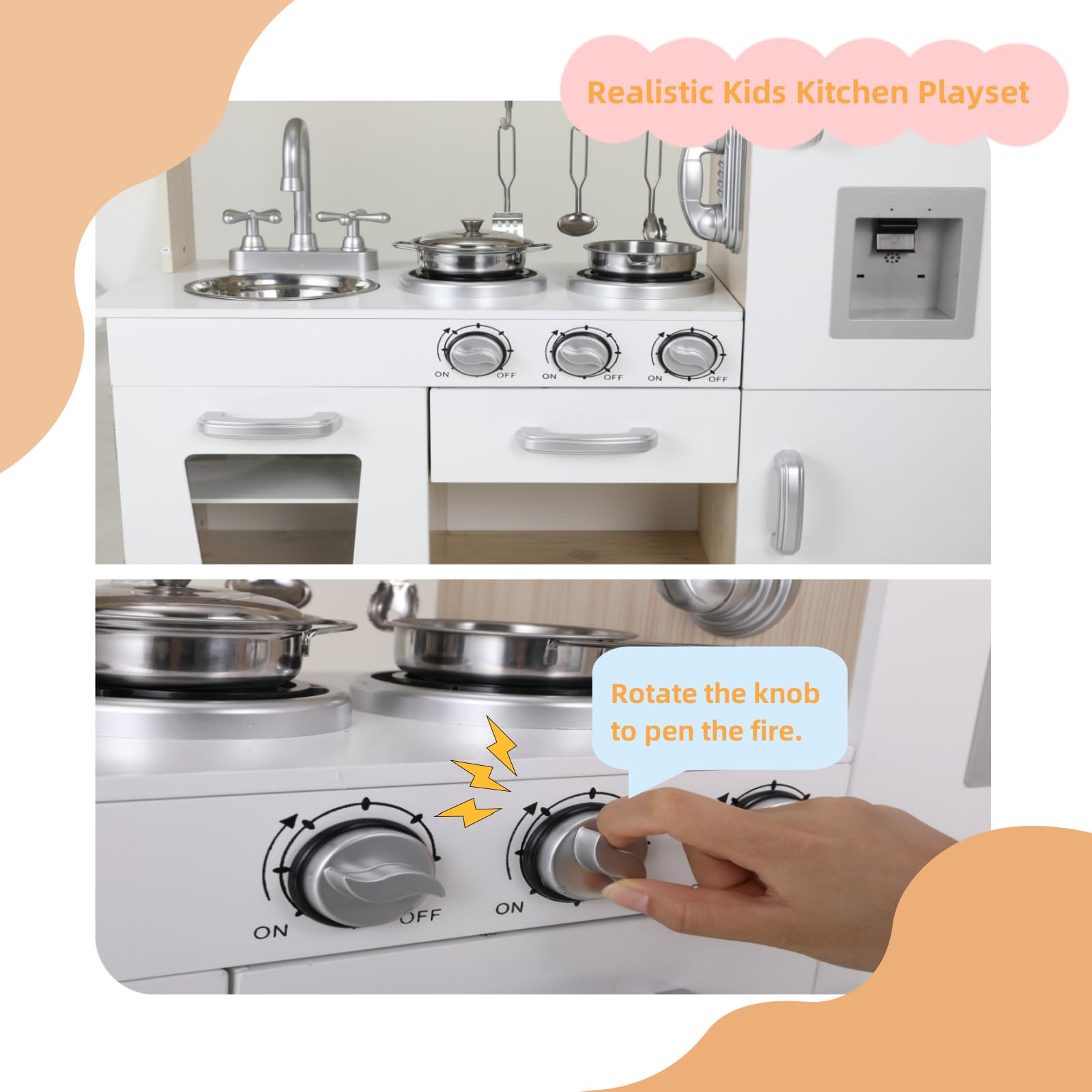 Snapklik.com : MAMIZO Kids Kitchen Playset, Preschool Cooking Kitchen ...