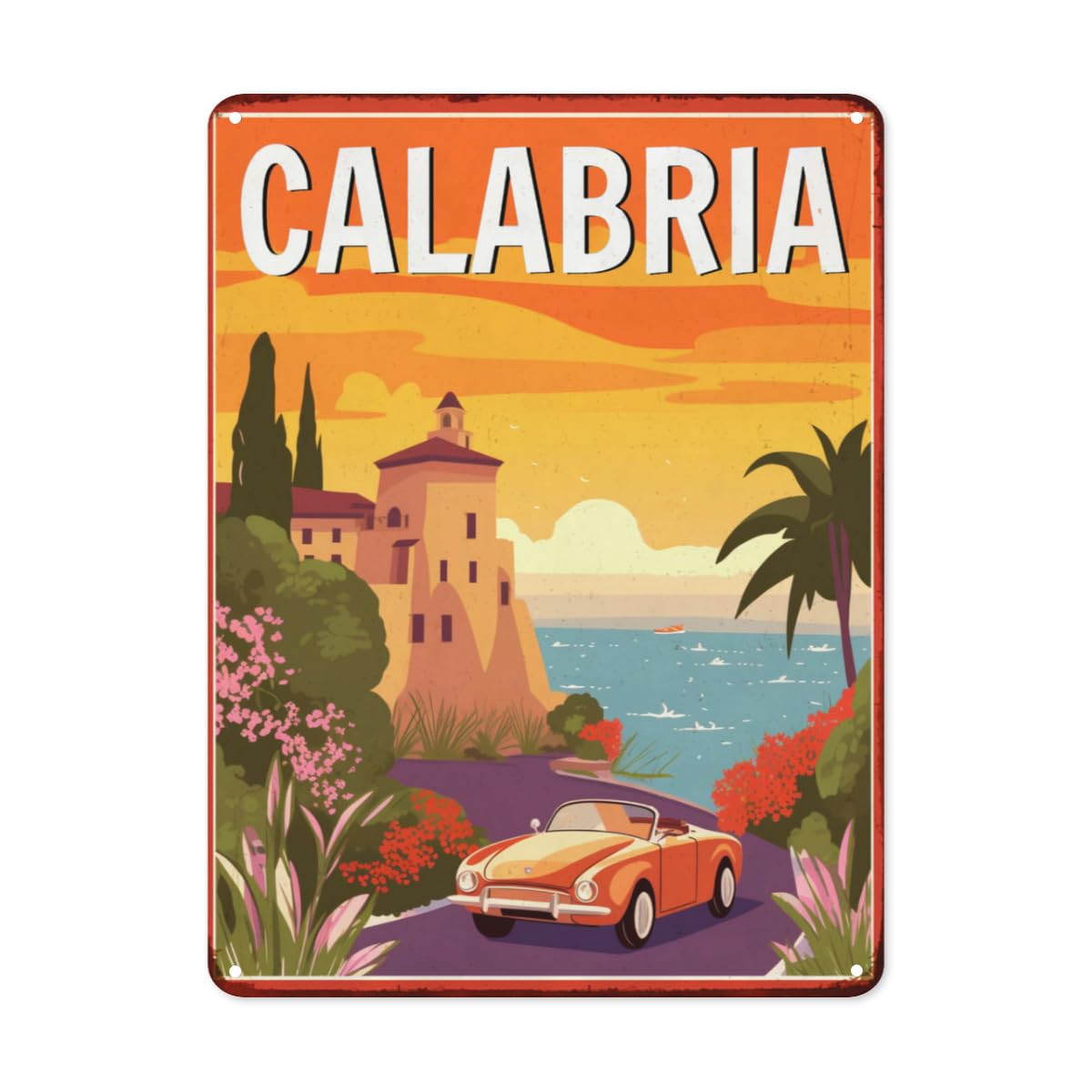Amazon.com : Italy Calabria Tin Sign Travel Scenery Vintage Poster ...