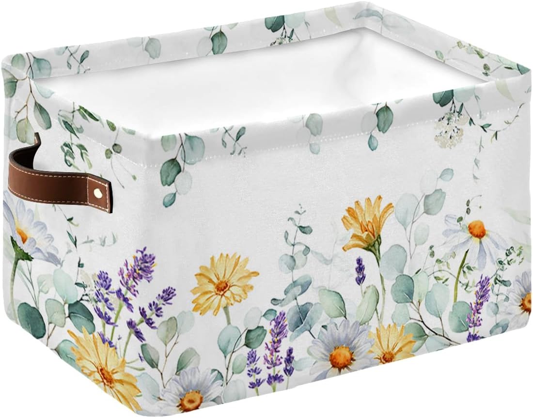 Amazon.com: Storage Cubes Organizer with Handles, Seasonal Floral ...