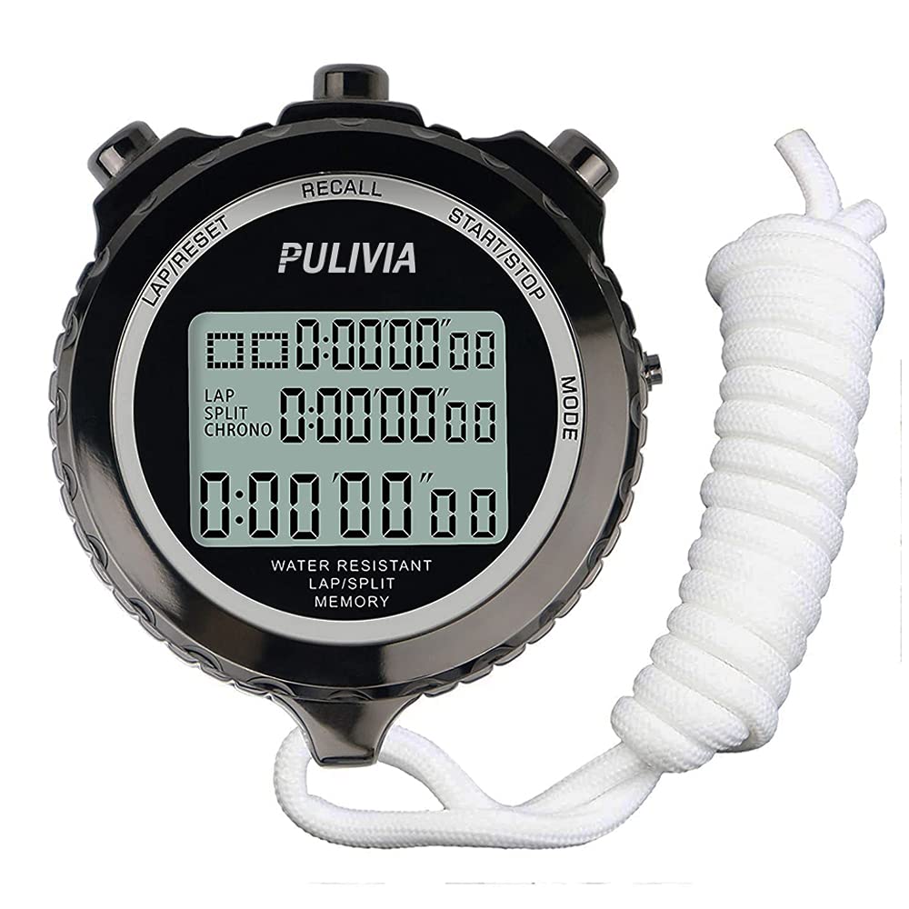 Buy PULIVIA Sports Stopwatch Timer Lap Split Memory Digital Stopwatch ...