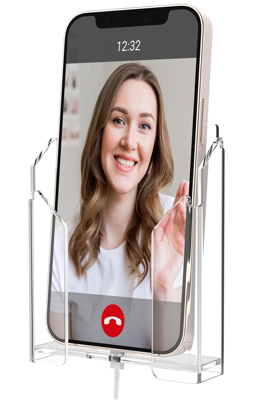 Amazon.com: Crpich Wall Mounted Phone Holder, Acrylic Phone Cradle with ...