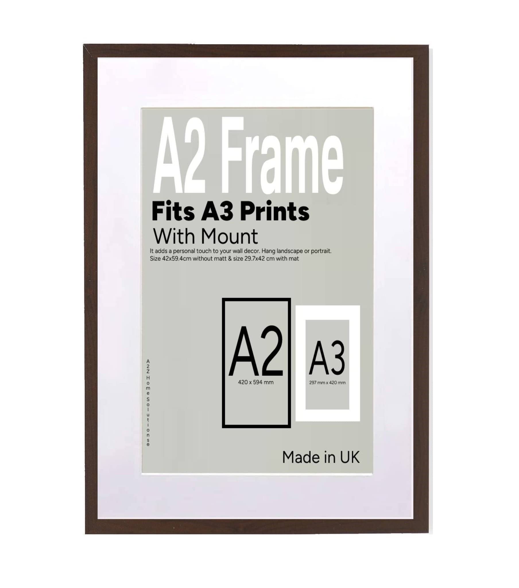 A2Z Home Solutions Photo Frame Mahogany A2 Frame With A3 Mount Picture ...