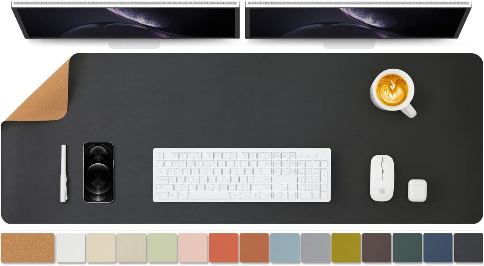 Amazon.com : Large Felt Desk Mat,47.2"x 23.6",Non-Slip Desk Pad for ...