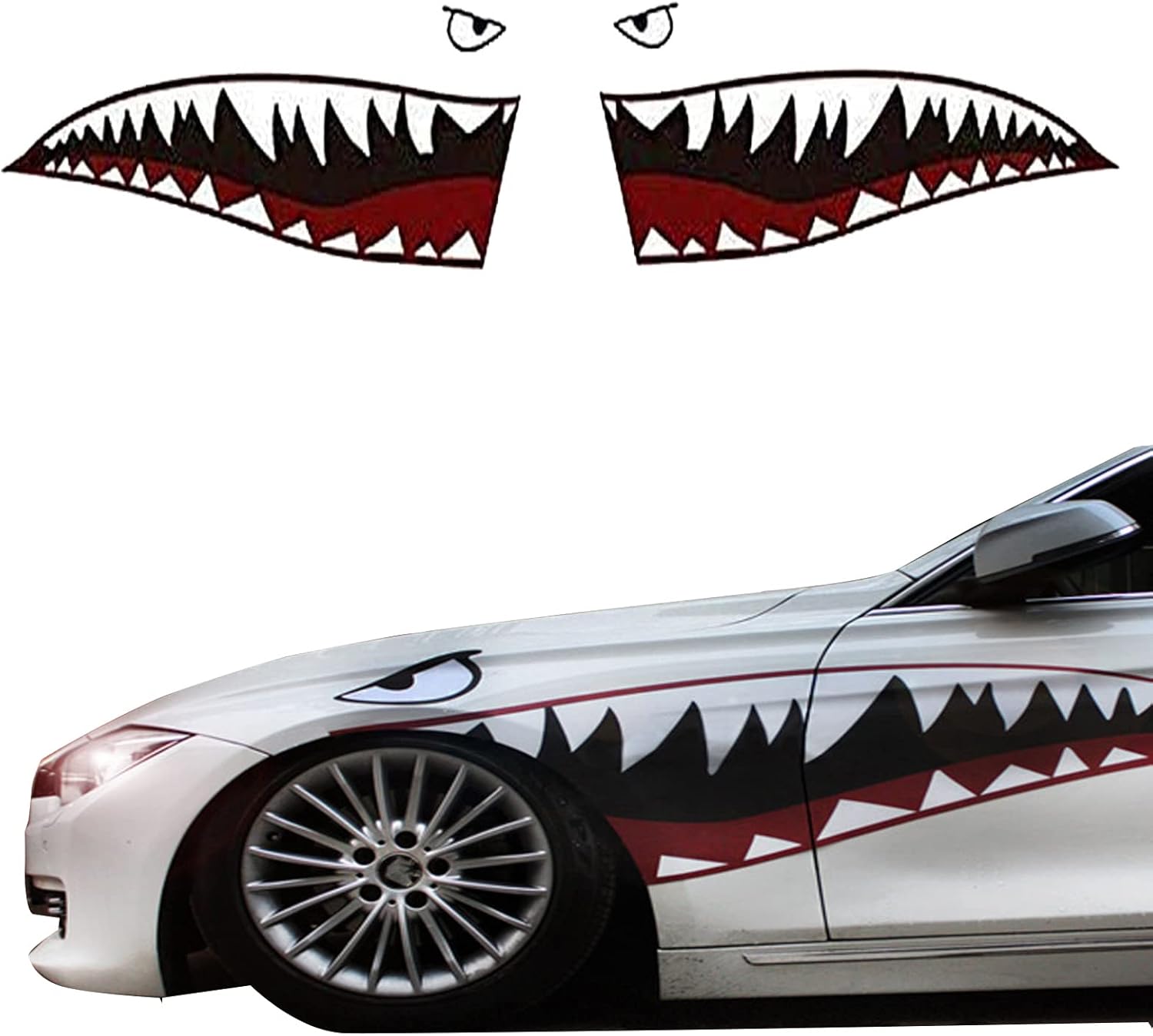 Amazon.com - Shark Mouth Car Decals Stickers 3D Vinyl Self-Adhesive ...