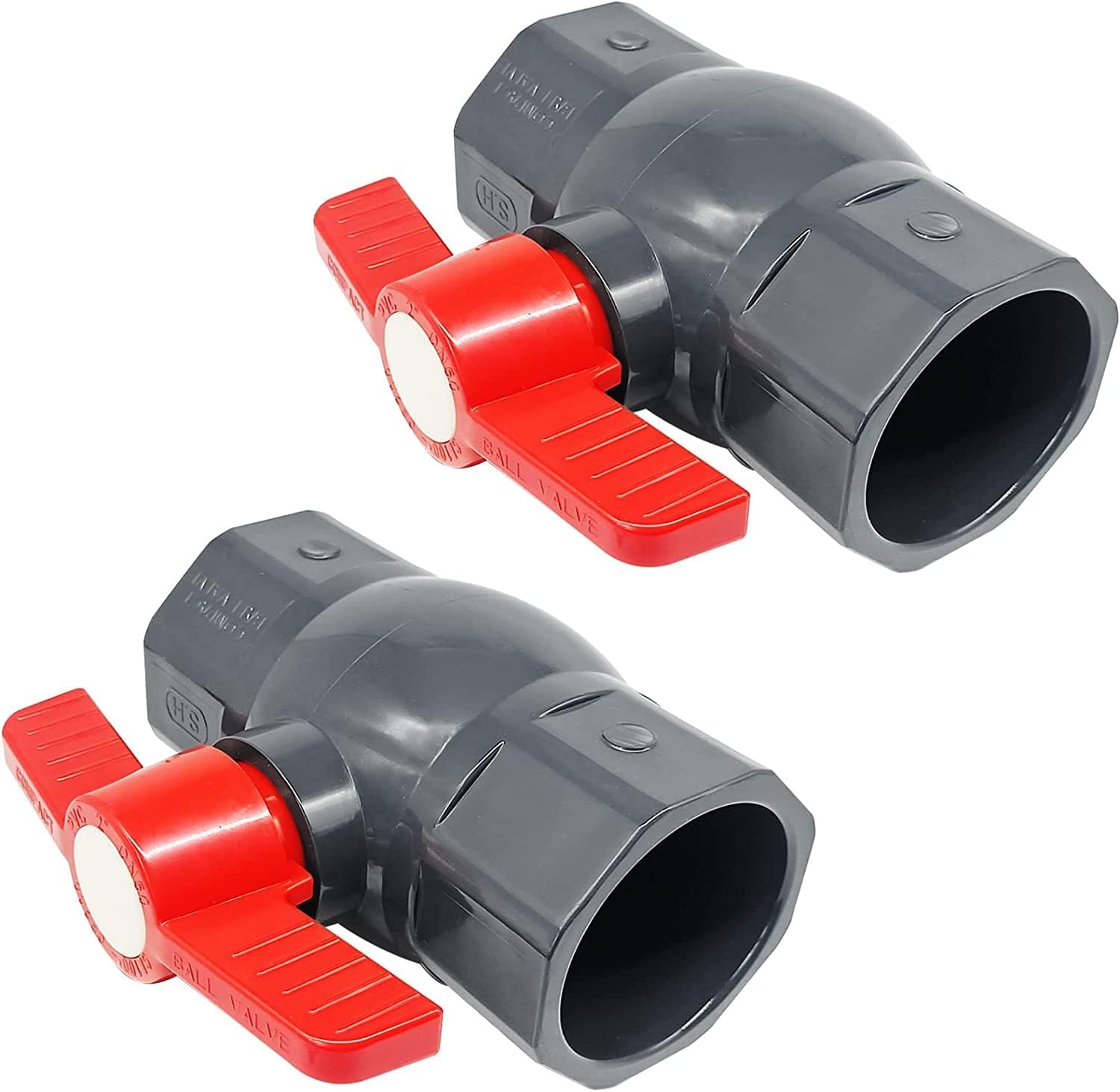 SHENGANG PVC Ball Valve, Compact T-Handle Water Shut-Off Valves,Grey ...