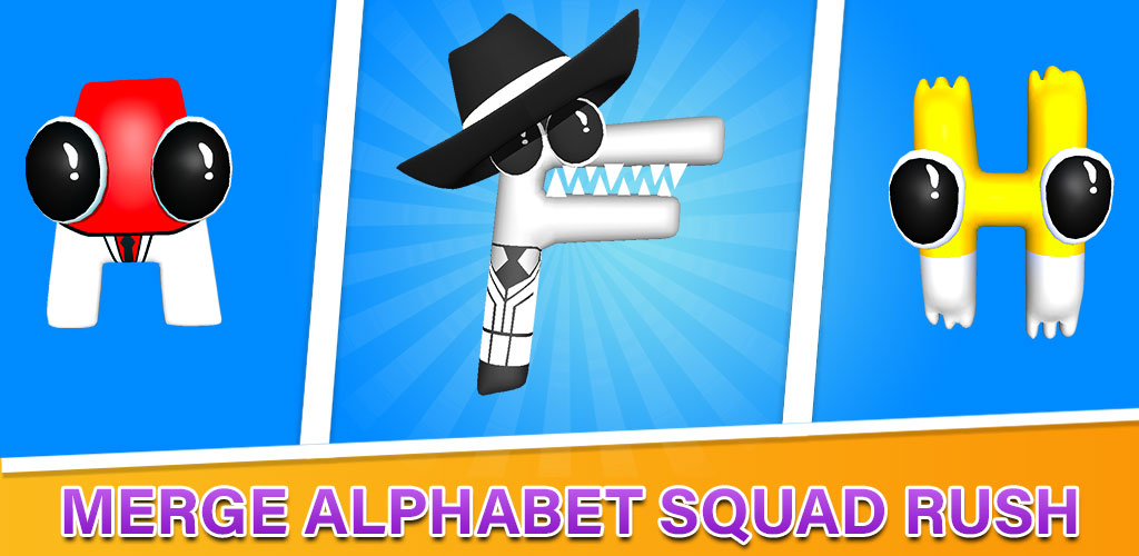 Merge Alphabet Letter Squad Rush: ABC Run Monster Fusion Battle ...