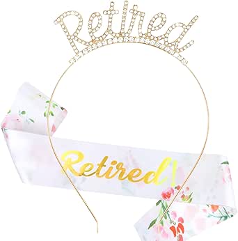 Amazon.com: CAVETEE Crown and Sash Set, Retirement Headpiece for Women ...