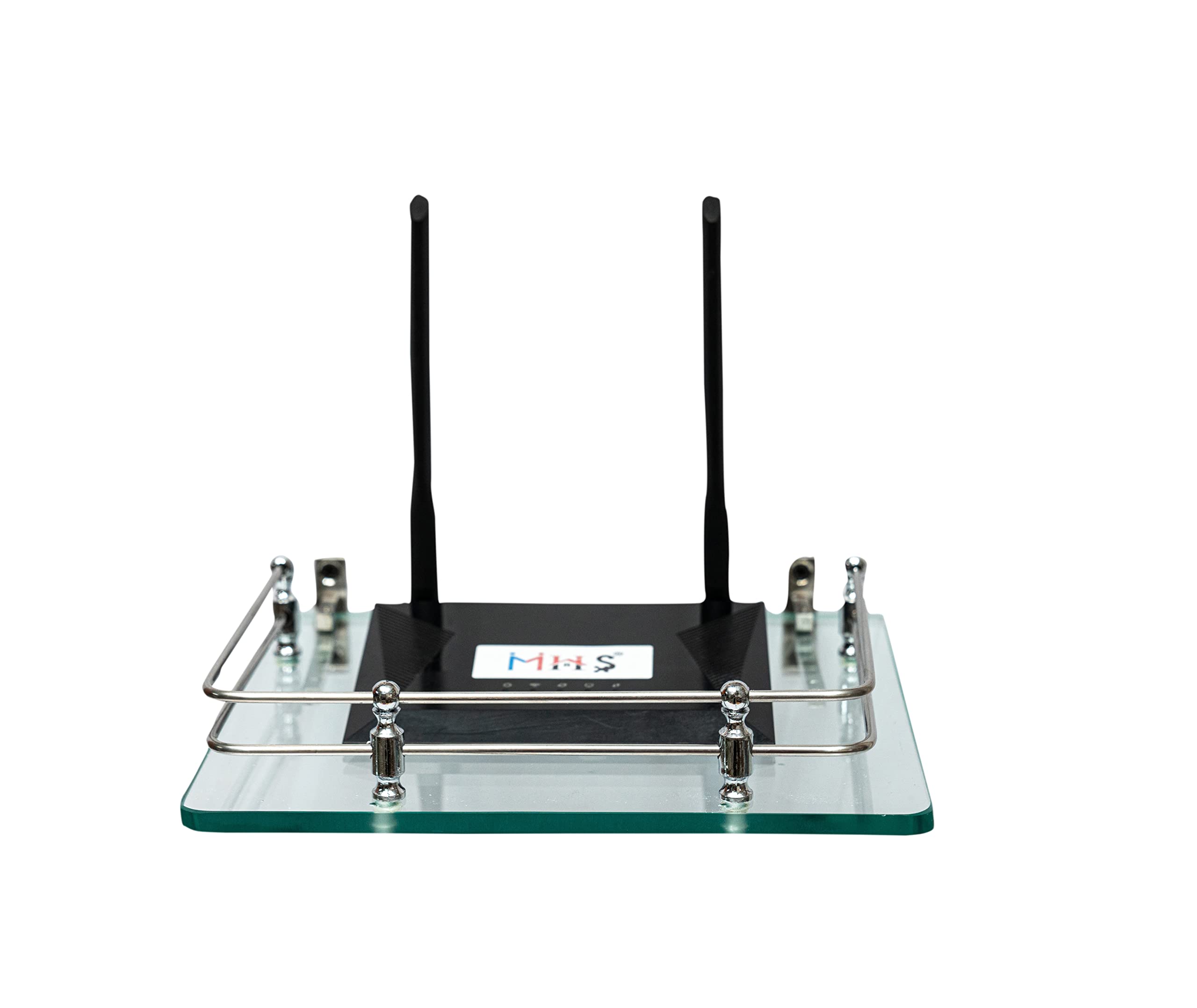 Buy MHS Glass TV Setup Box WiFi Router Stand Multipurpose Wall Shelf ...