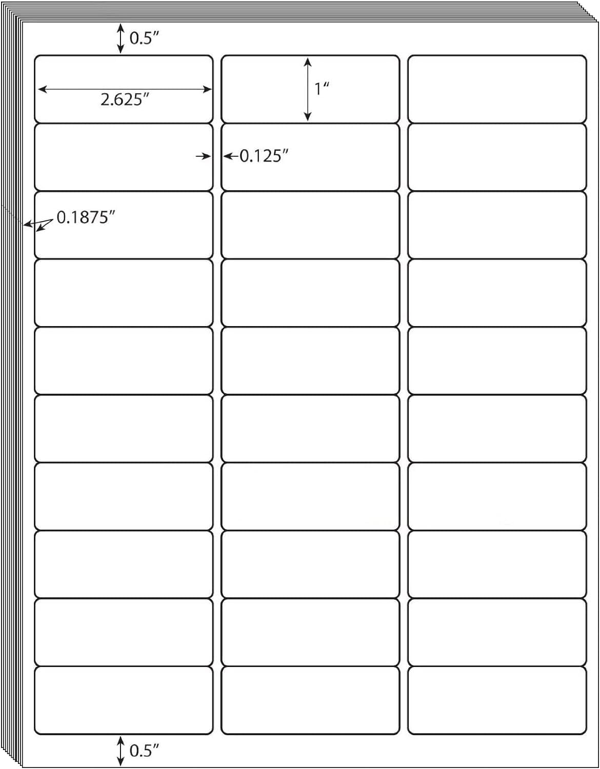 Snapklik.com : 30 UP Labels 1"x2-5/8" Mailing Labels Shipping Address ...