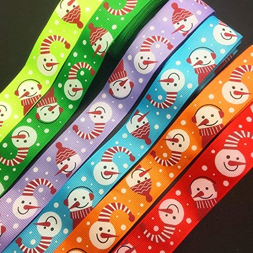 3NH® Pack of 1 Sky Blue : 5 Yards 1Inch 25mm Wide Snowman Ribbon Hair ...