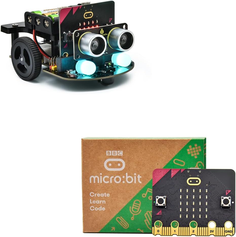 Amazon.com: KEYESTUDIO Micro:bit V2 Robot Kit + Microbit V2.2 Board : Toys & Games