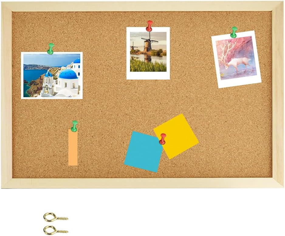 900mm x 600mm Heavy Duty Wooden Frame Cork Notice Message Board for ...