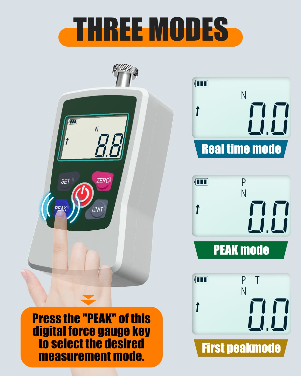 Snapklik.com : Force Gauge, 500N Digital Push Pull Gauge, Dynamometer ...