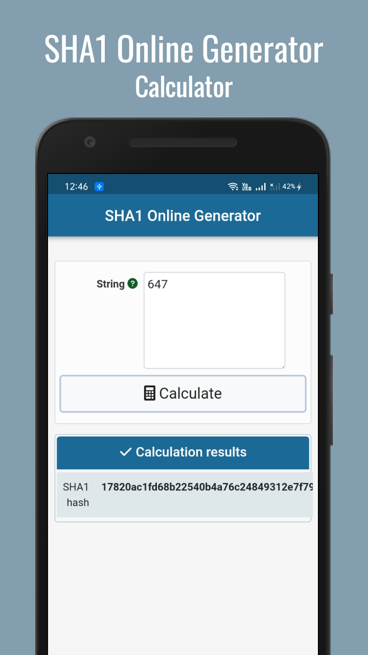 SHA1 Online Generator - App on Amazon Appstore
