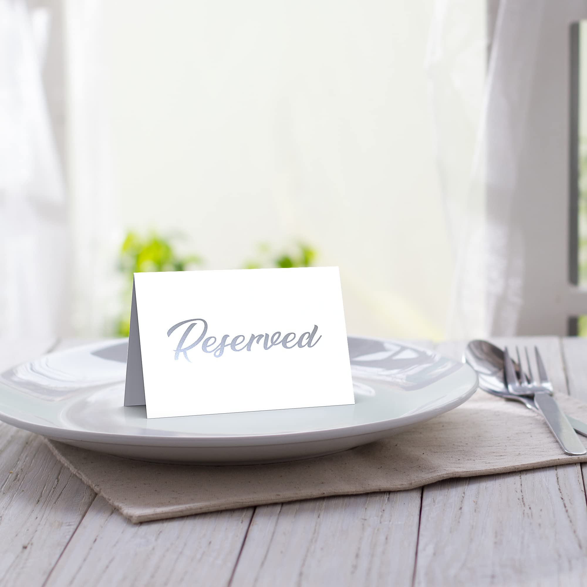 Snapklik.com : 10 Pack Silver Reserved Table Signs For Wedding 3x4 ...