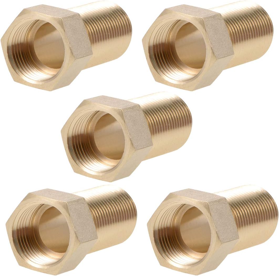 Amazon.com: uxcell Brass Threaded Pipe Fitting G1/2 Male X G1/2 Female ...