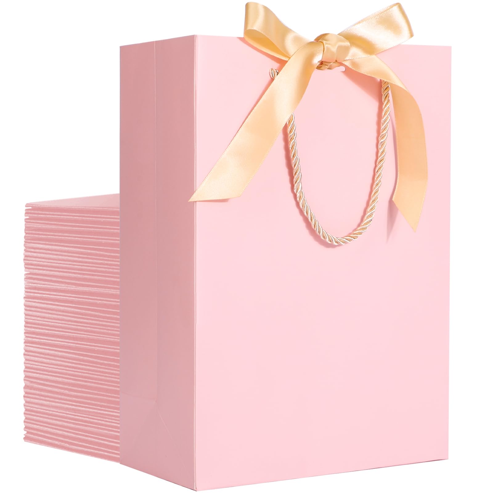 Amazon.com: EUSOAR Pink Gift Bags, 25pcs 7.8"x3.9"x11" Gift Bags With ...