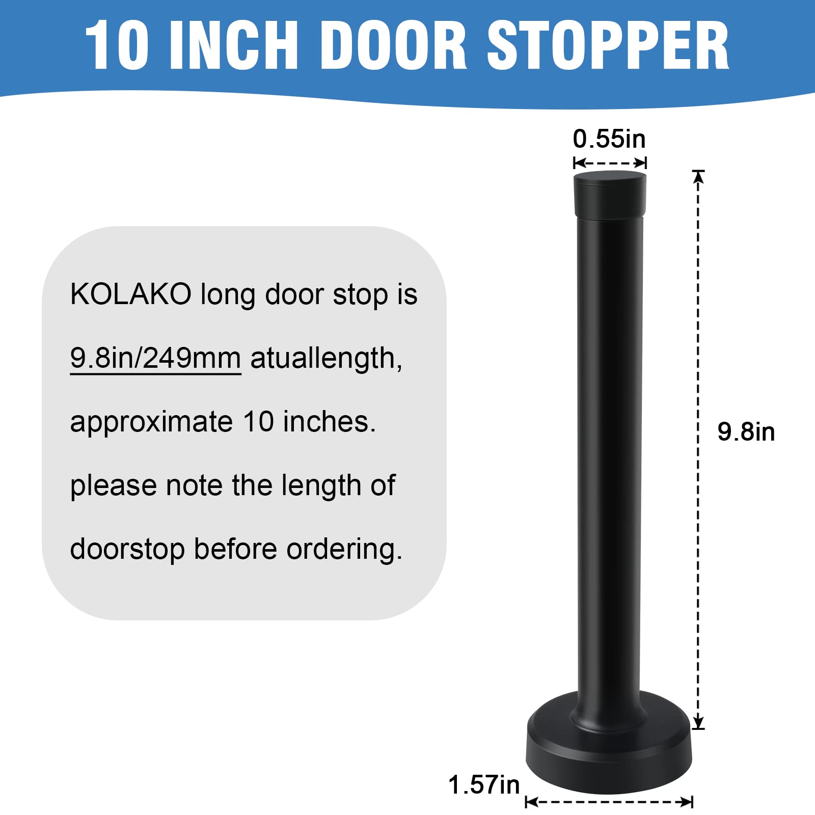Snapklik.com : KOLAKO Door Stop, Long Door Stopper 10 Inch Wall Mounted ...
