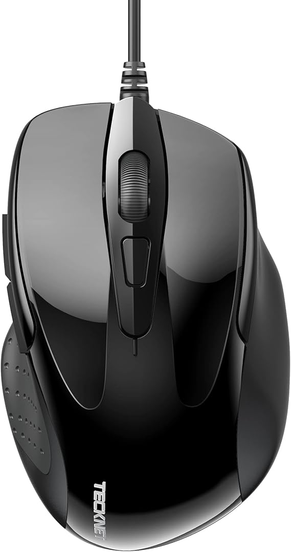 TECKNET Maus mit Kabel, Computermaus mit 6 Tasten, 6400 DPI ...