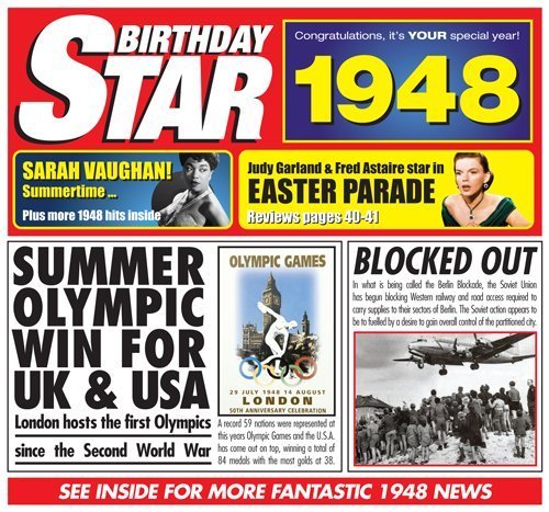 1948 Birthday Cards - 1948 Birthday Card and 1948 Chart Hits CD ...