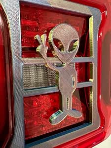 Amazon.com: Alien Peace in 3D Black w Zinc for Jeep Wrangler Led ...