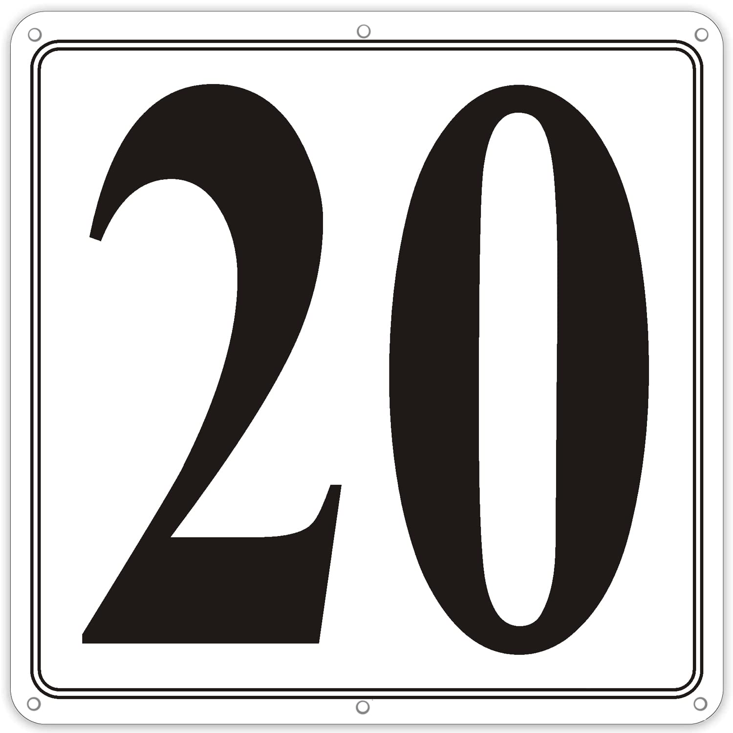 Amazon.com: Premium Aluminum Number Signs 20 - 12" X 12" Parking Spot ...