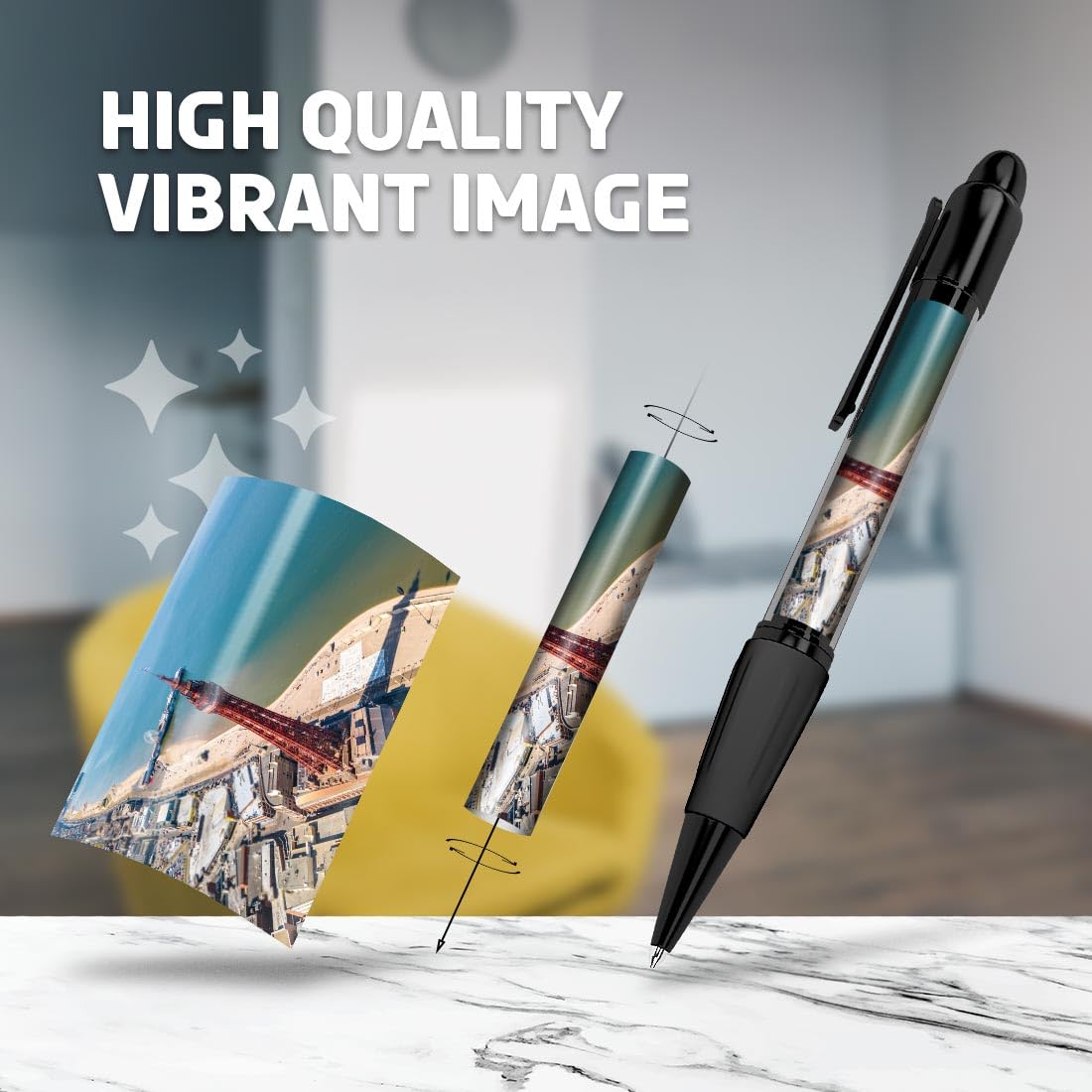 Set of 4 Black Ballpoint Pens (Photo Insert) – Blackpool Tower Central ...