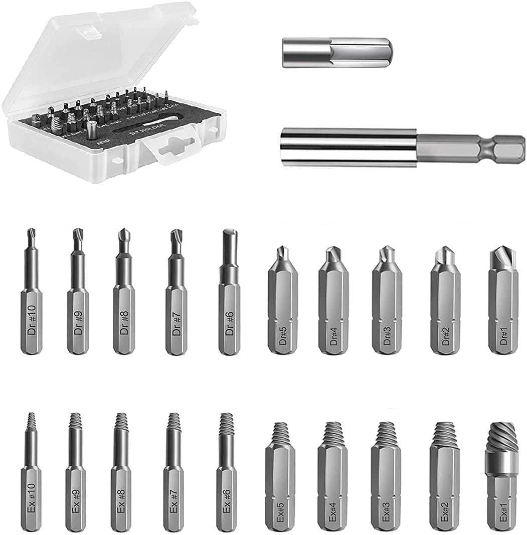 Buy Damaged Screw Extractor Set 22 PCS, 61-65 HRC Hardness Stripped ...
