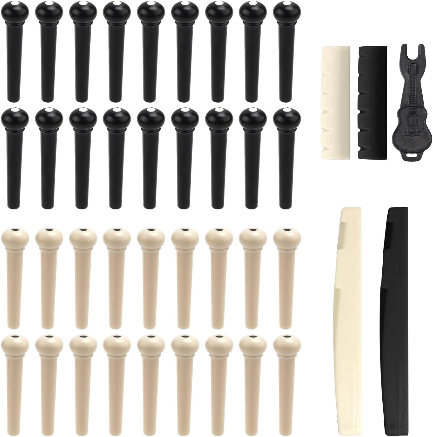 36pcs Guitar Bridge Pins with Bridge Pin Puller Remover, Guitar Pegs ...