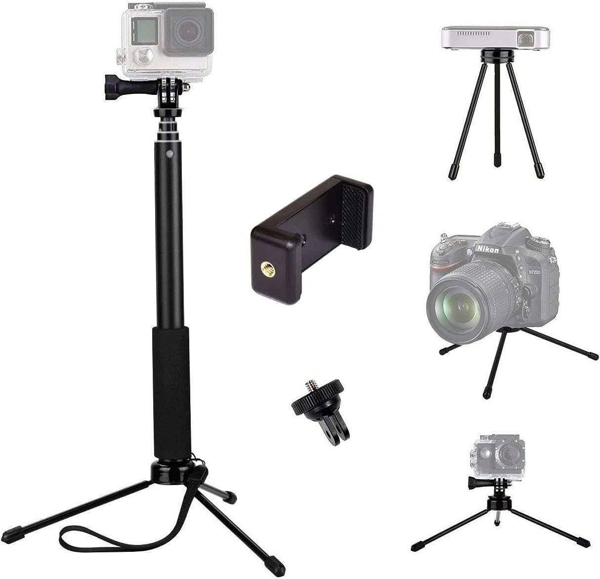 AKASO 60cm Selfie Stick Tripod Stand Compatible with AKASO Action ...