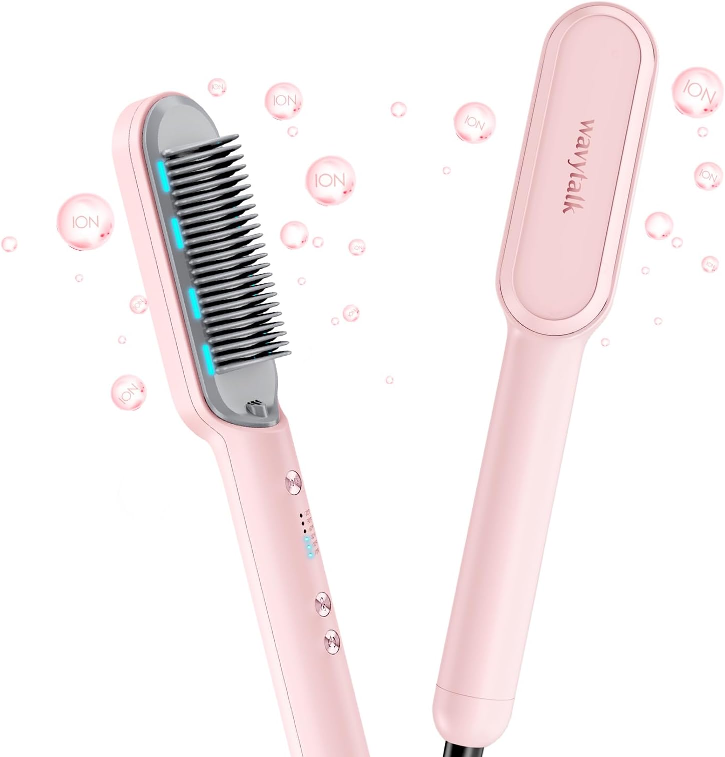 Amazon.com : Wavytalk Hair Straightener Brush, Sleek Sweep Ionic Straightening Brush with 6 ...