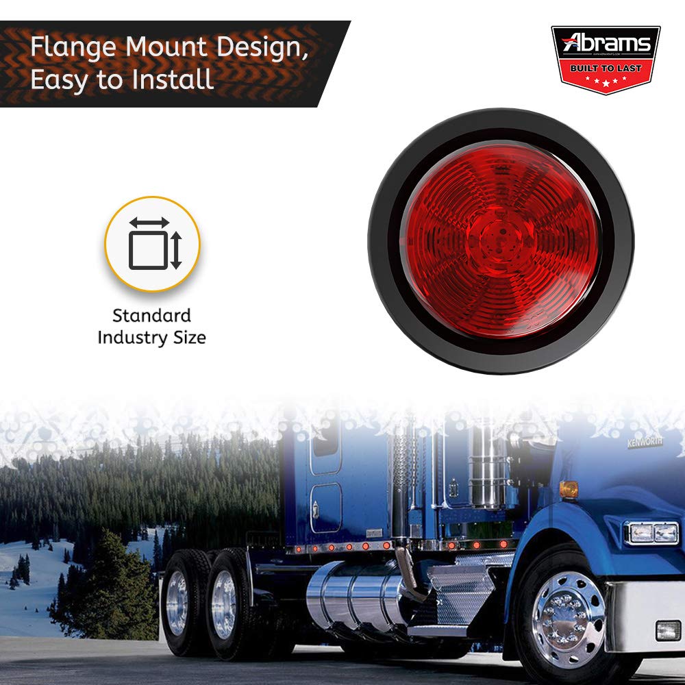 Snapklik.com : Round 2.5" Red 13 LED Side Marker Trailer Lights ...