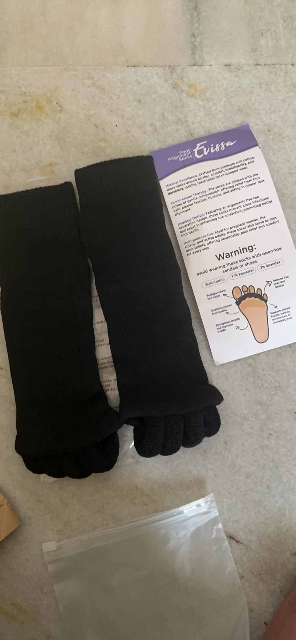 Buy Evissa Premium Cotton Toe Separator Socks - Alleviate Bunions ...