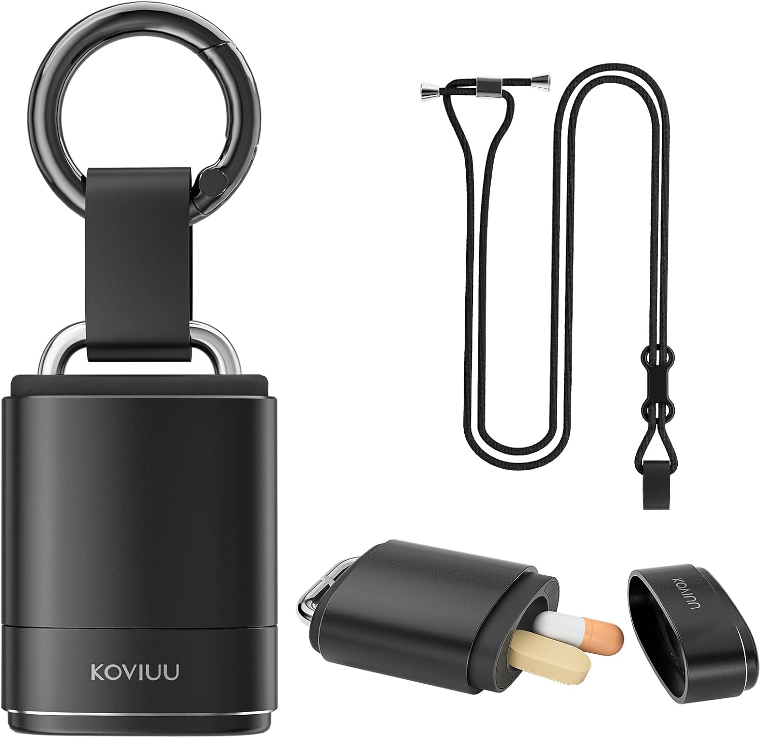 Amazon.com: Keychain Pill Holder Necklace, KOVIUU Magnetic Pill ...