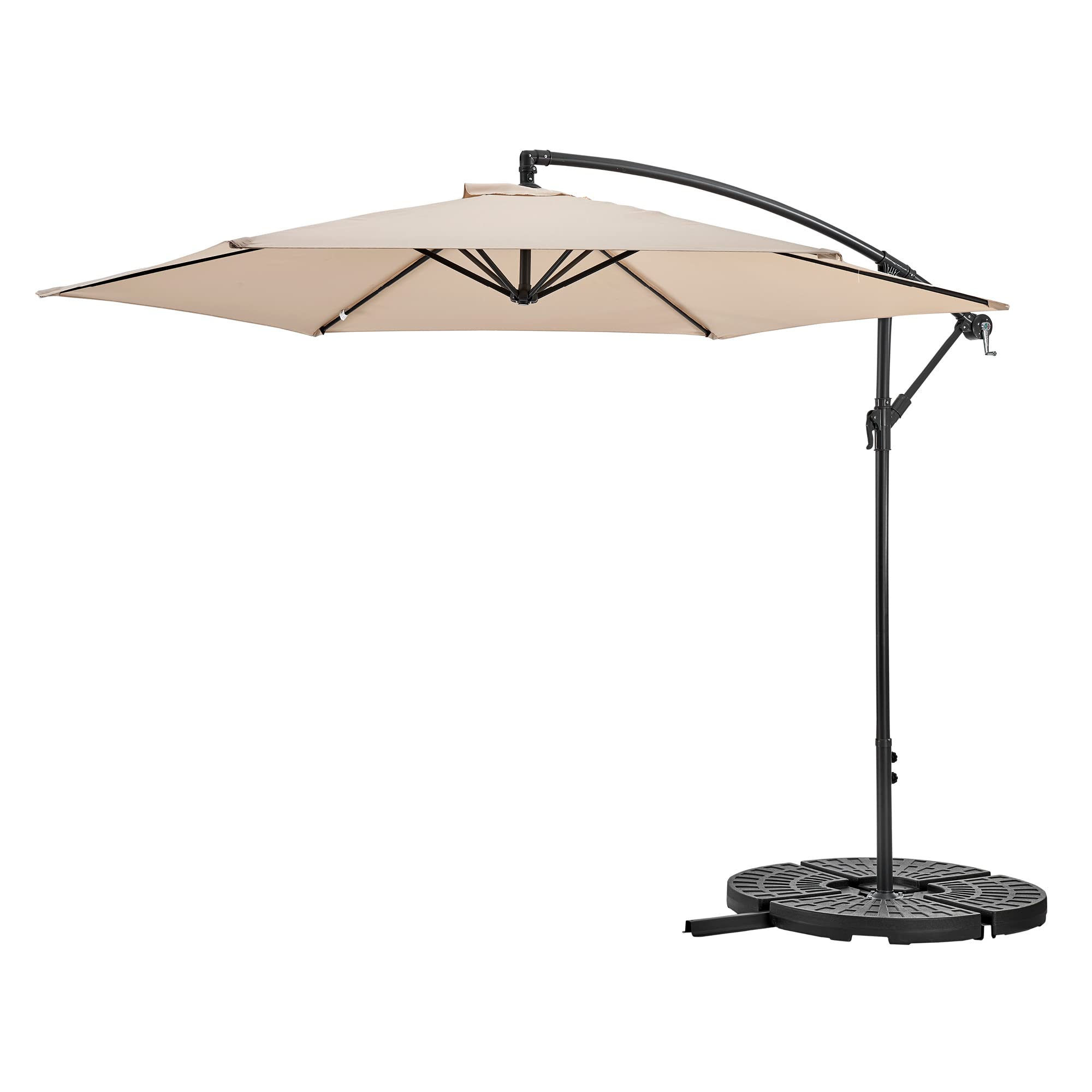 Livivo 3m Banana Cantilever Garden Parasol Umbrella With Winding Crank ...
