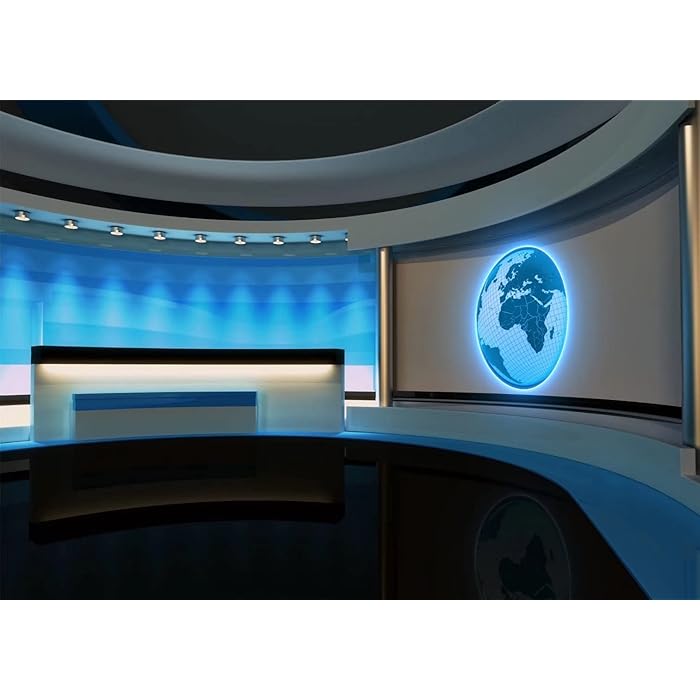 Buy BELECO 6x4ft Fabric News Broadcast Hall News Room Backdrop for ...
