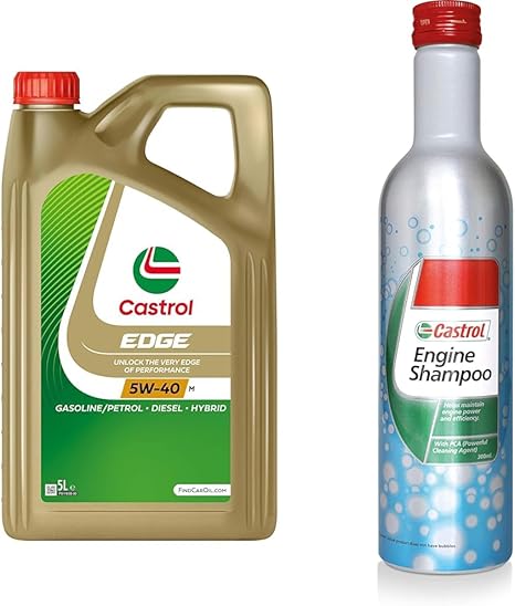 Castrol EDGE 5W-40 M Engine Oil 5L + Castrol Engine Shampoo 300mL ...