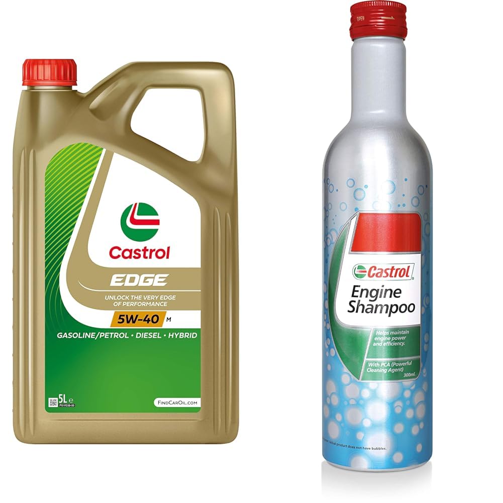 Castrol EDGE 5W-40 M Engine Oil 5L + Castrol Engine Shampoo 300mL ...