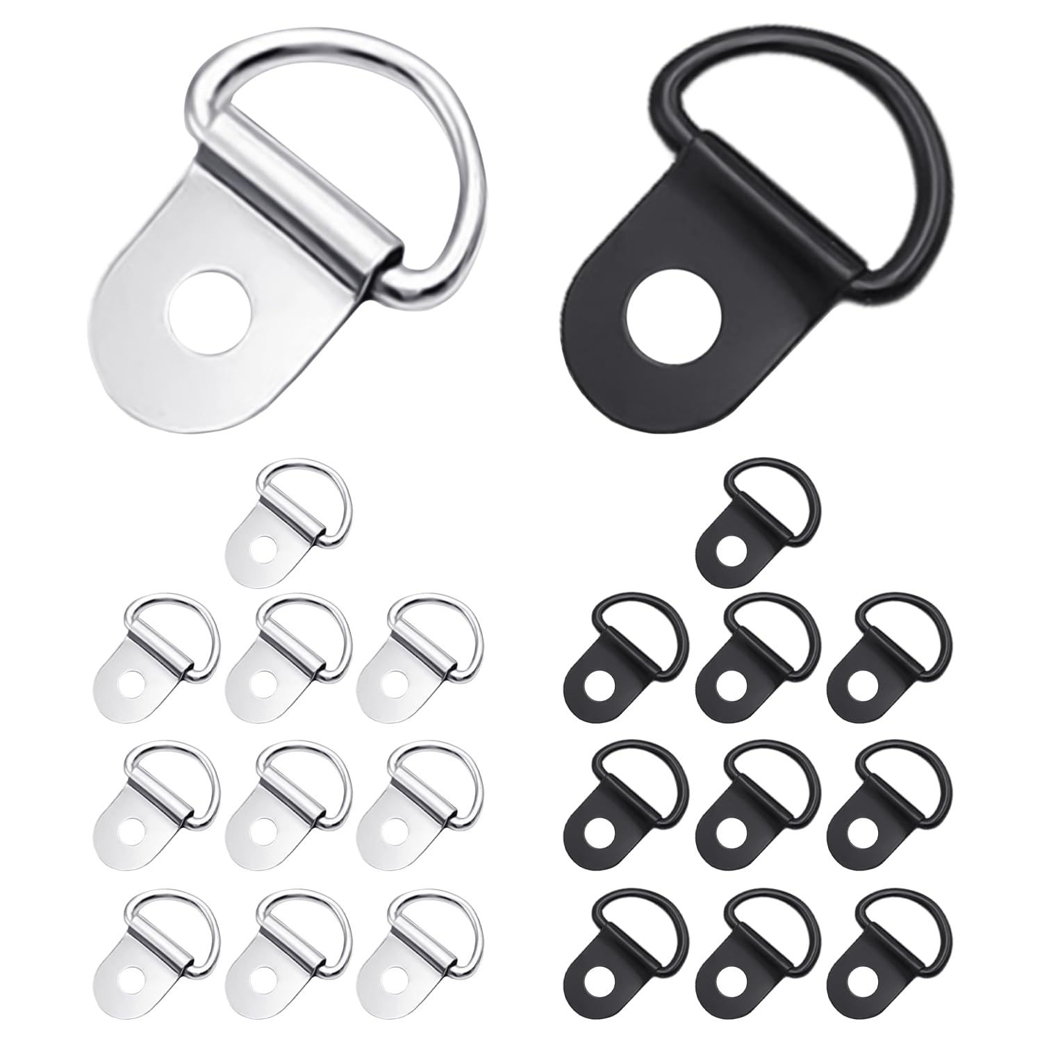 20 Pieces D-Shaped Pull Rings, Heavy Duty D Rings, Trailer Tie-Down ...
