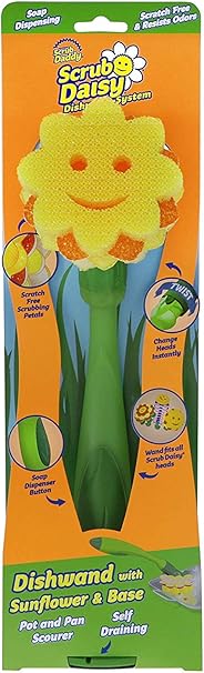 Amazon.com: Scrub Daddy – Scrub Daisy Dishwand System - Scratch Free ...