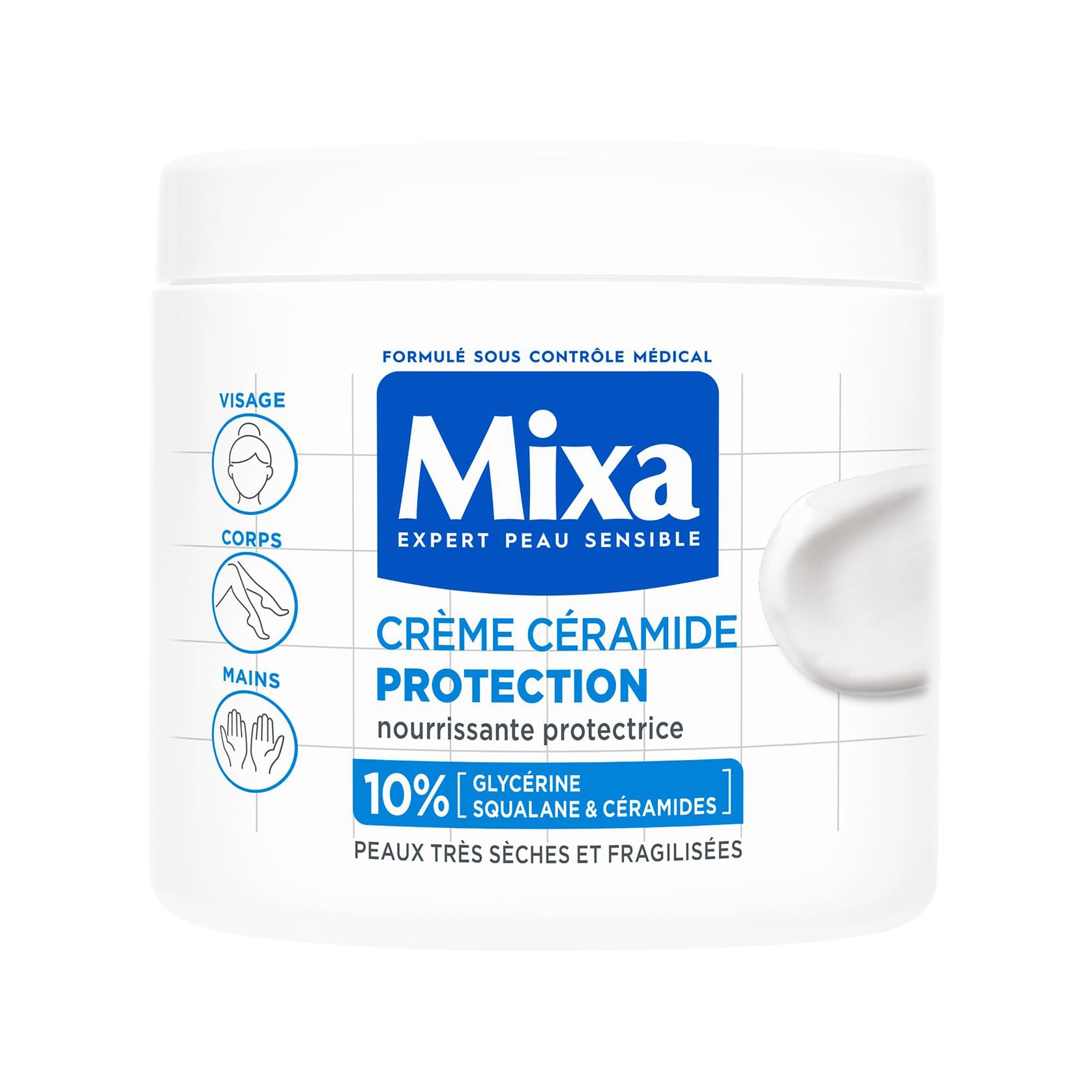 Mixa Expert Peau Sensible - Crème Céramide Protection - Anti-Sécheresse ...