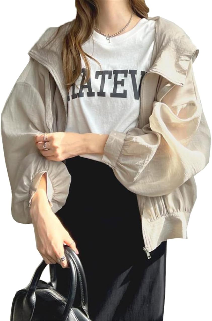 Amazon.co.jp: [JIANGWEI] 日焼け止め服 レディース ラッシュガード アウター パーカー フード UVカット 紫外線対策 日焼け対策ウェア 羽織り 体型カバー 軽量 夏 ...